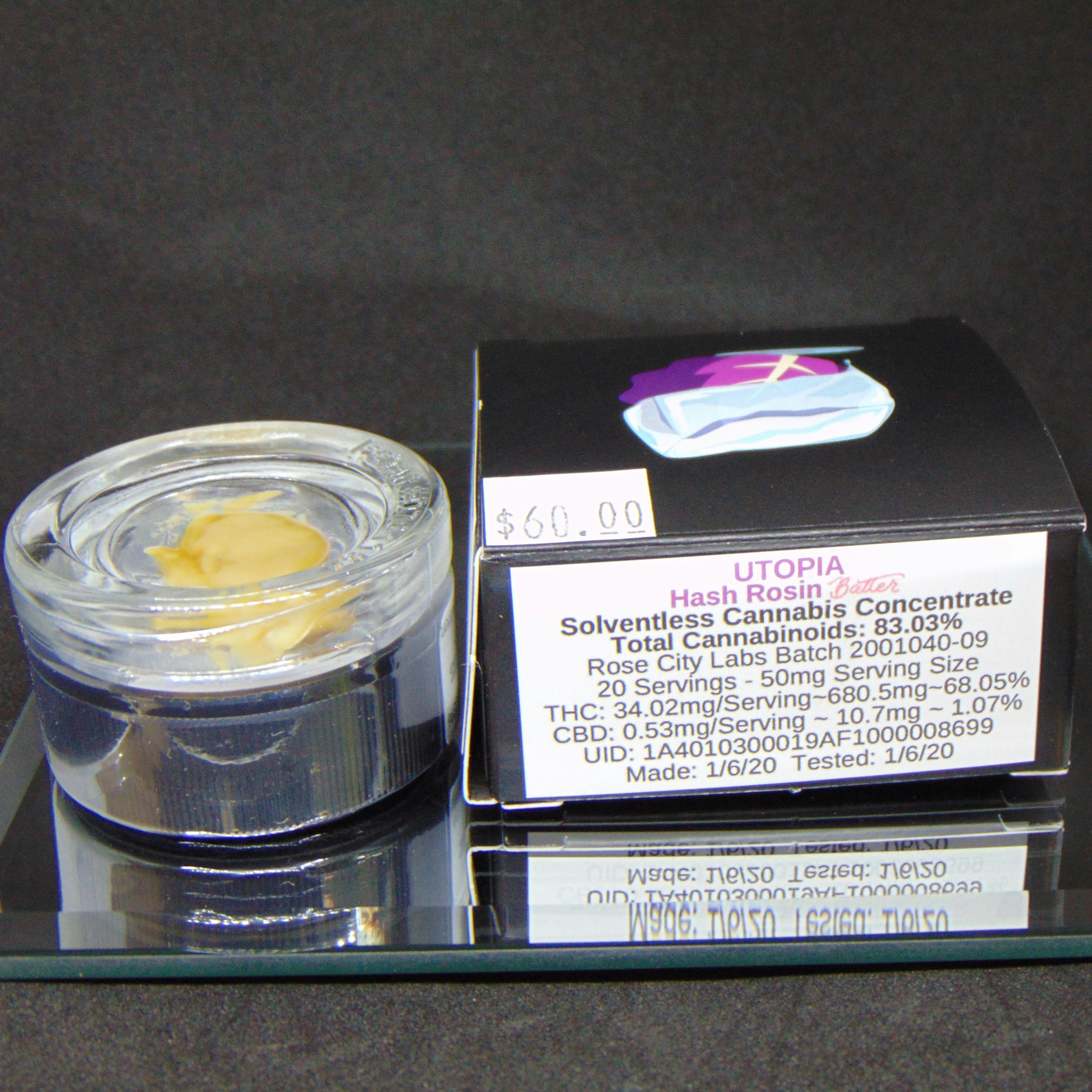 Happy Cabbage Farms: Utopia Hash Rosin Batter 1g | Leafly