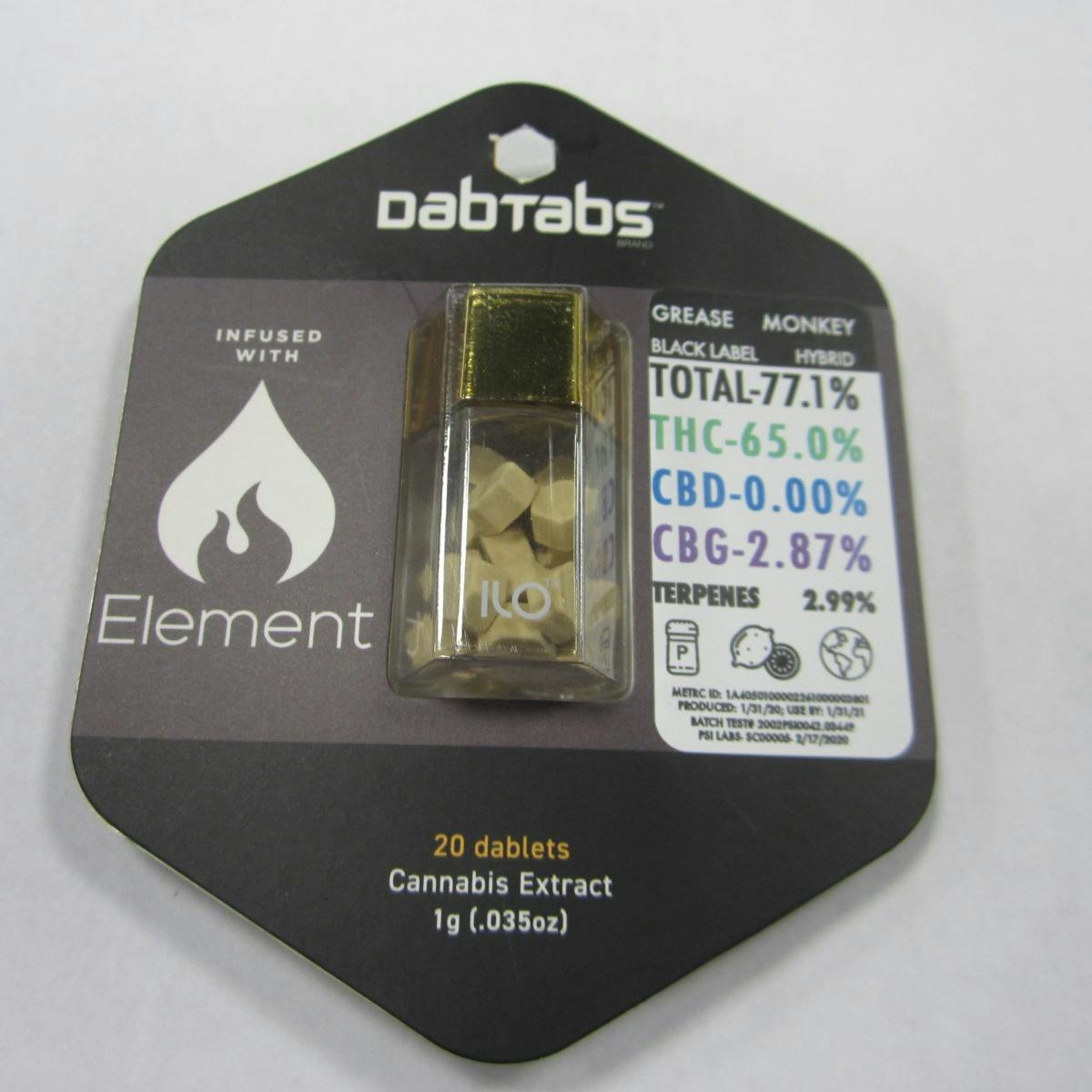 DabTabs: Grease Monkey Dab Tabs 1g 20-pack | Leafly