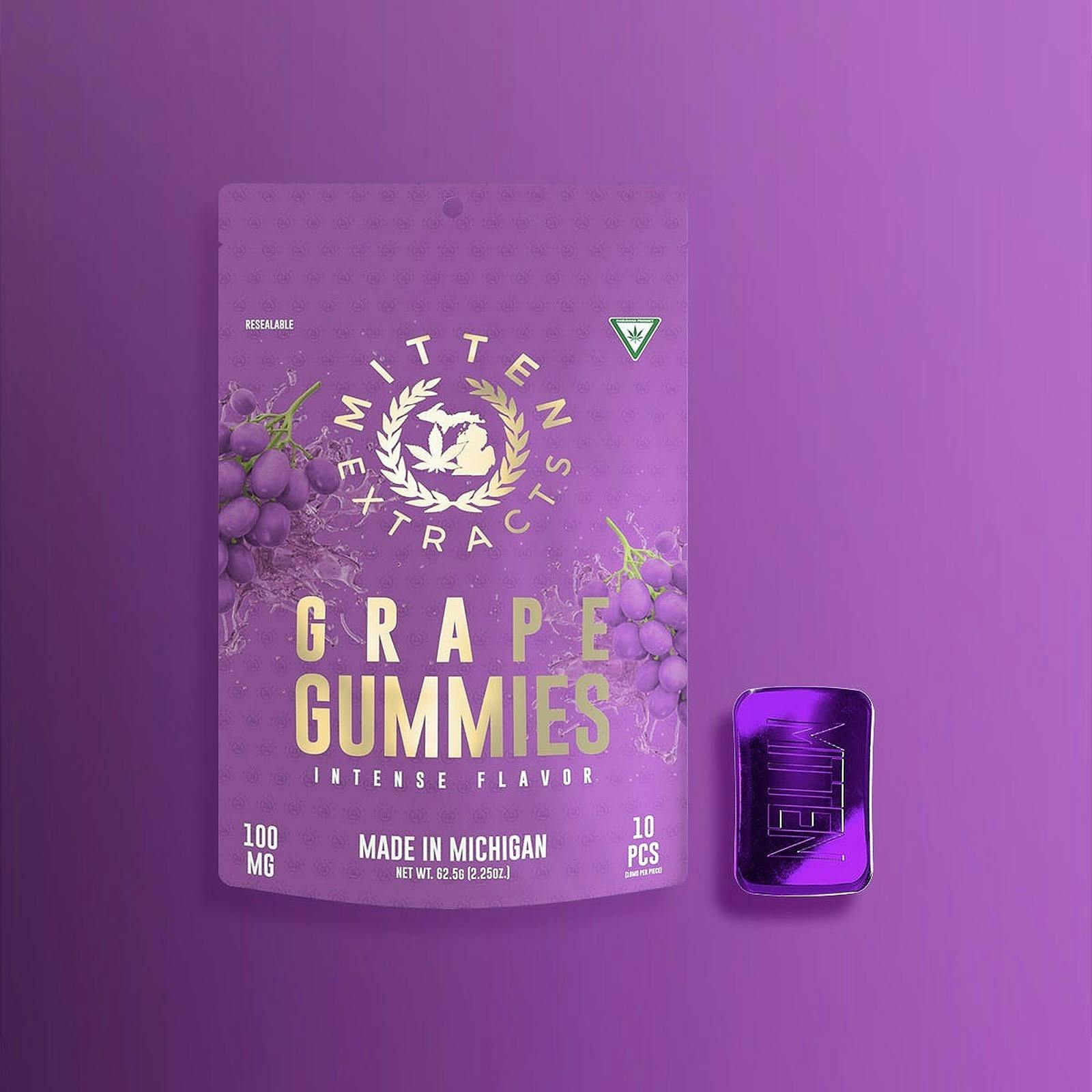 Mitten Extracts: Grape Gummies 100mg 10-pack | Leafly
