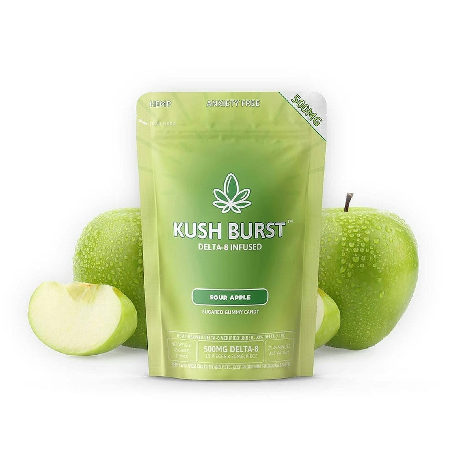 Kush Burst: Sour Apple Delta-8 THC Gummies 500mg 10-pack | Leafly Kush Burst: Sour Apple Delta-8 THC Gummies 500mg 10-pack | Leafly